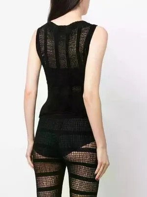 VITELLI Semi-sheer Knit Cropped Top