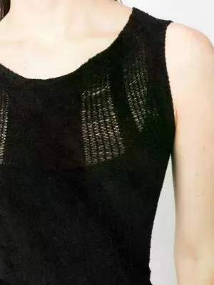 VITELLI Semi-sheer Knit Cropped Top