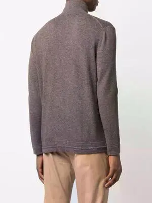 Malo Zip-placket Cashmere Pullover - Brown