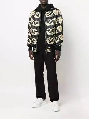 Philipp Plein Gothic-print Quilted Bomber Jacket