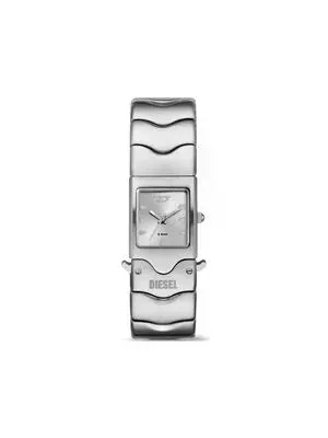 DIESEL® 22mm Square Stainless Steel Watch - Silver