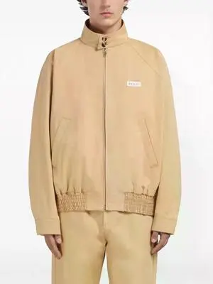 Marni Logo-patch Cotton Bomber Jacket - Yellow
