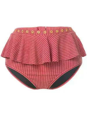 DUSKII Venice Ruffled Bikini Bottoms - Red
