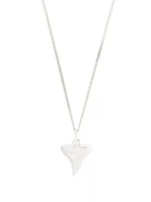 TRUE ROCKS Shark Tooth Pendant Necklace - Silver