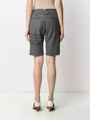 Thom Browne 4-bar Stripe Twill Shorts - Grey