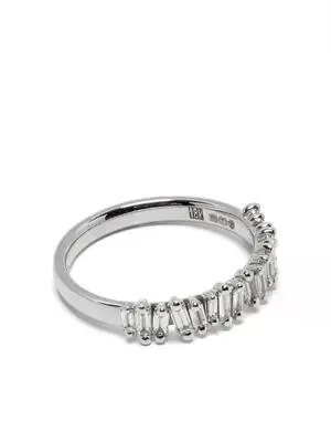 SUZANNE KALAN 18kt White Gold Diamond Stacking Ring - Silver