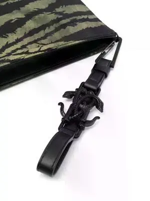 Roberto Cavalli Tiger-print Leather Pouch