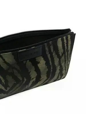 Roberto Cavalli Tiger-print Leather Pouch