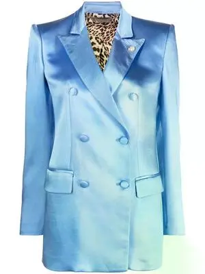 Philipp Plein Double-breasted Satin Blazer