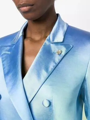 Philipp Plein Double-breasted Satin Blazer