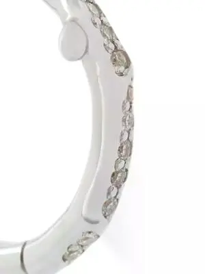 SHAUN LEANE Sterling Silver Cherry Blossom Diamond Hoop Earrings - Metallic