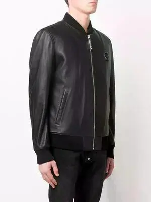 Philipp Plein Logo Zipped Bomber Jacket