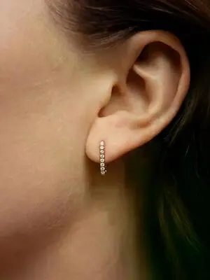 LOEV 14k Rose Allday Diamond Hoop Earrings