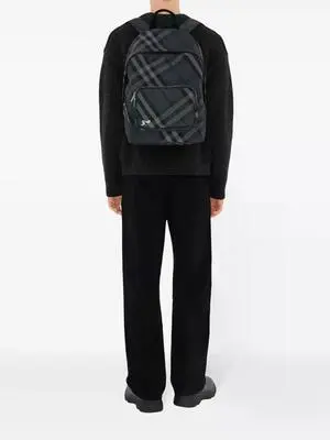 Burberry Equestrian Knight Motif Grid Backpack