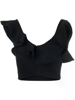 Alexander McQueen Gathered-neckline Cropped Top