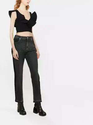 Alexander McQueen Gathered-neckline Cropped Top