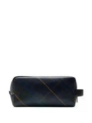 Burberry Check Travel Wash Bag - Blue