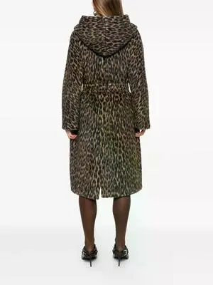 Tagliatore Daisy Leopard Print Virgin Wool Blend Coat