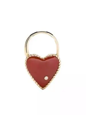Yvonne Léon 9kt Yellow Grey Diamond Heart Creole Earring - Gold