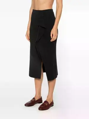 P.a.r.o.s.h Draped Midi Skirt - Grey