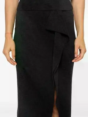 P.a.r.o.s.h Draped Midi Skirt - Grey