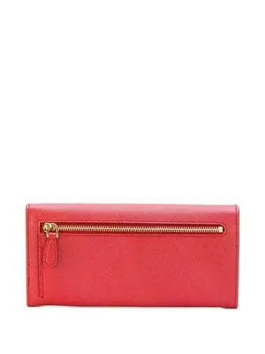 Prada Logo-plaque Continental Wallet - Red