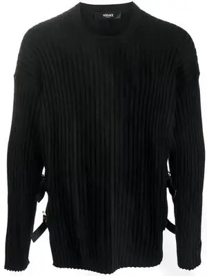 Versace Side-slit Ribbed Jumper