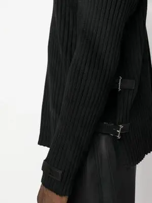Versace Side-slit Ribbed Jumper