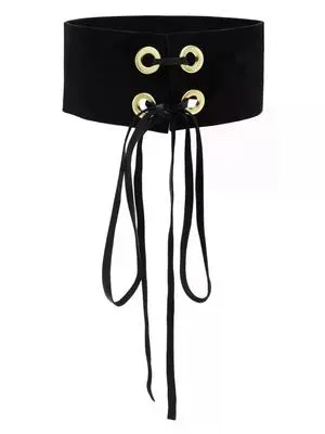 MANOKHI Mira 4 Leather Choker Necklace - Black