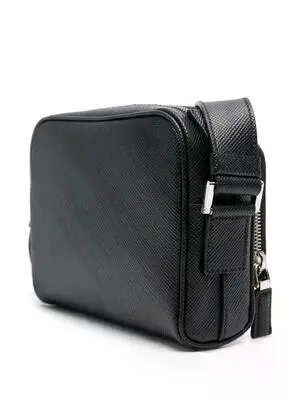 Prada Enamel-logo Saffiano Leather Messenger Bag