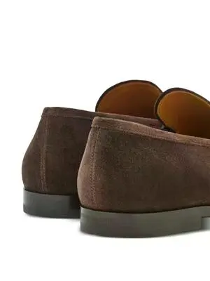 FERRAGAMO Gancini-buckle Leather Loafers - Brown