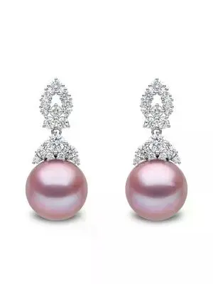 Yoko London 18k White Gold Duchess Pearl And Diamond Earrings - Silver