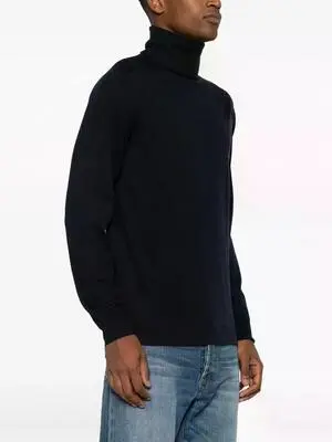 ERALDO Roll Neck Wool-blend Jumper - Blue