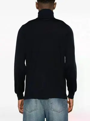 ERALDO Roll Neck Wool-blend Jumper - Blue