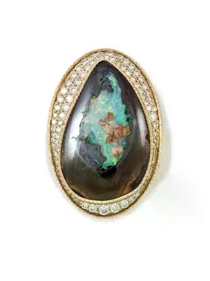 Jacquie Aiche 14kt Yellow Koroit Opal And Diamond Ring - Gold