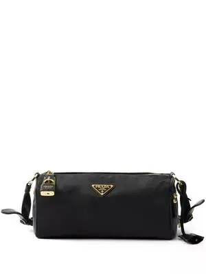 Prada Leather-trim Shoulder Bag - Black