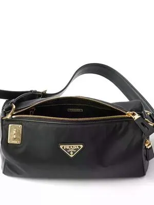 Prada Leather-trim Shoulder Bag - Black