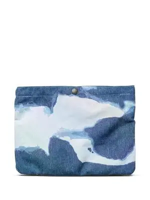 Supreme X The North Face Bleached Denim Print Shoulder Bag - Blue