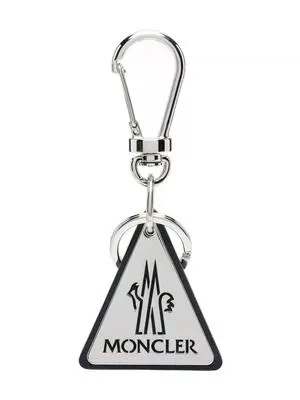 Moncler Logo-engraved Leather Keyring - Silver