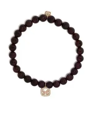 SYDNEY EVAN 14kt Yellow Gold Ruby Beaded Bracelet - Red