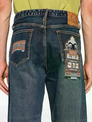 EVISU Logo-print Wide Leg Jeans