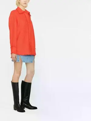 MSGM Fringed Tweed Overshirt