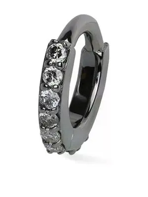 LARK & BERRY 14kt Gold Modernist Diamond Hoop Earring - Silver