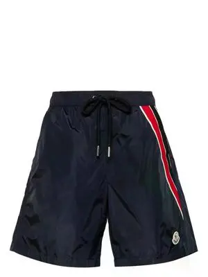 Moncler Logo-patch Swim Shorts - Blue
