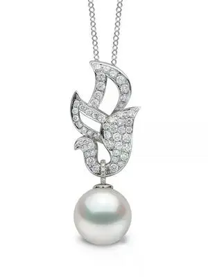 Yoko London 18k White Gold Duchess Pearl And Diamond Pendant - Silver