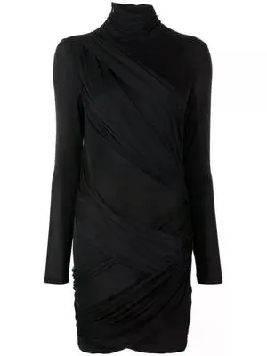 Gauge81 Kores Roll-neck Draped Minidress
