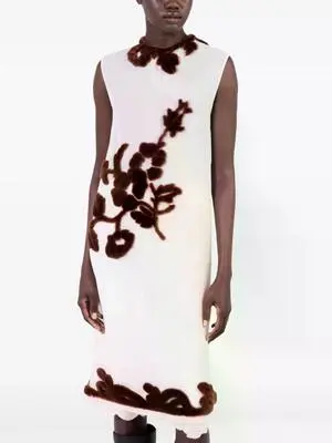 Prada Floral-embroidered Silk Midi Dress