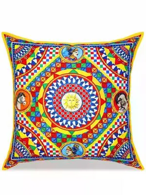 Dolce & Gabbana Extra-large Carretto Cotton Cushion - Red