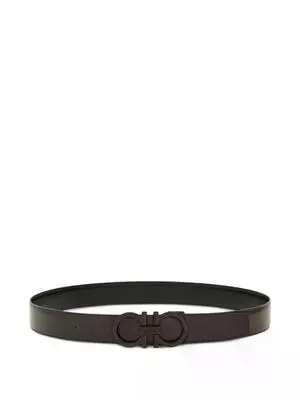 FERRAGAMO Gancini Leather Belt - Black
