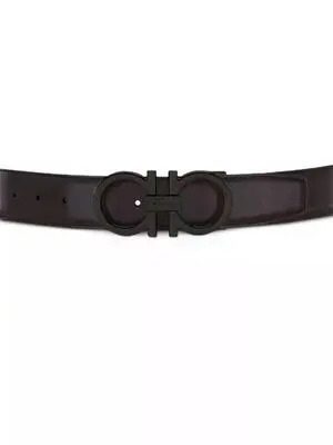 FERRAGAMO Gancini Leather Belt - Black
